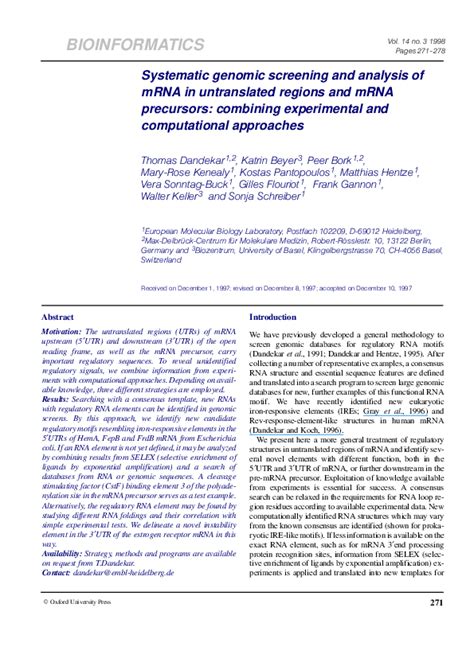 pdf systematic genomic screening and analysis of mrna in the 5 and 3