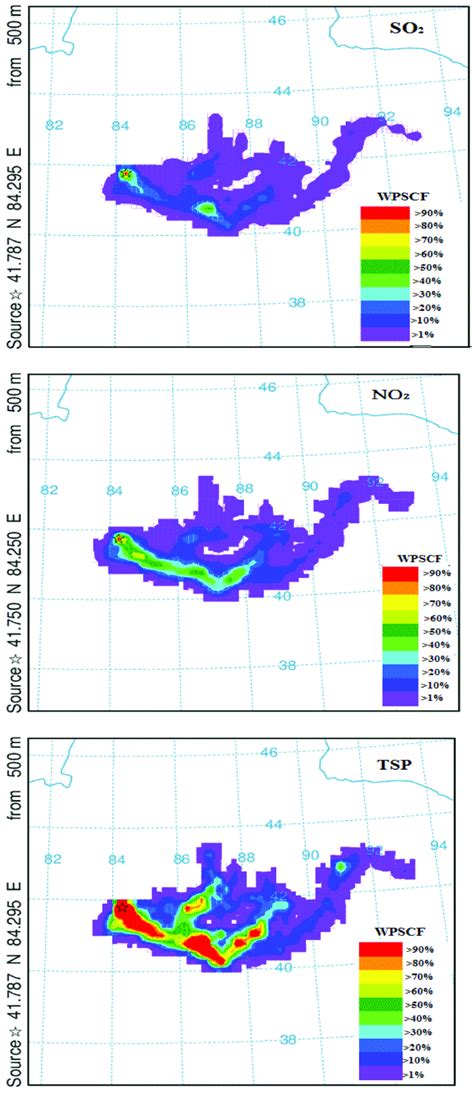 The Potential Source Contribution Function Plot For Different