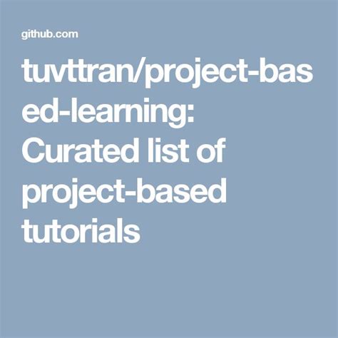 Curated List Of Project Based Tutorials