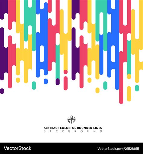 Abstract Colorful Rounded Lines Halftone Vector Image