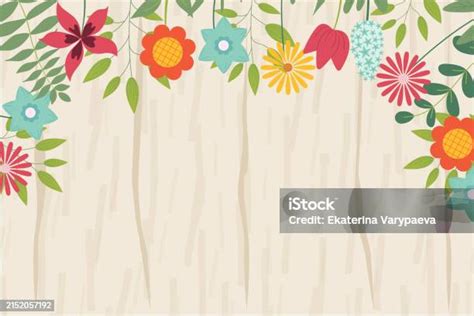 손으로 스케치 된 배경 벡터 일러스트 레이 션 인사말 카드에 대 한 나뭇잎과 꽃과 테두리 나무 질감 배경에 파스텔 색상의 초대장 템플릿입니다 복고풍 포스터 배경 공휴일에