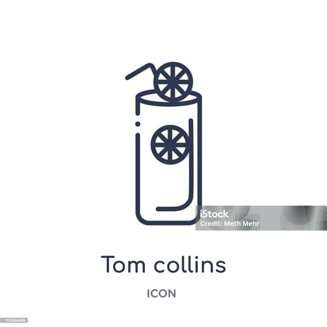 Linear Tom Collins Icon From Drinks Outline Collection Thin Line Tom Collins Vector Isolated On