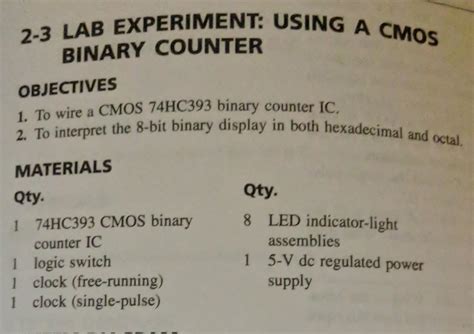 Solved LAB EXPERIMENT USING A CMOS BINARY COUNTER Chegg
