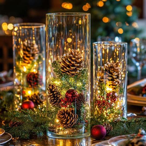 20 Christmas Centrepiece Ideas With Baubles And Glass Vases