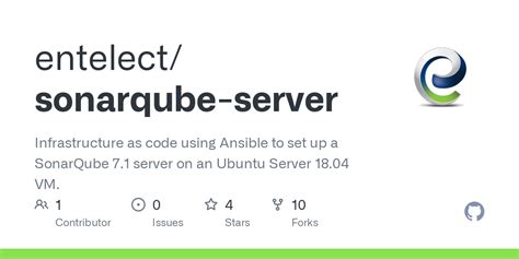 GitHub Entelect Sonarqube Server Infrastructure As Code Using Ansible To Set Up A SonarQube 7