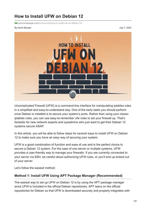 Ppt How To Install Ufw On Debian 12 Powerpoint Presentation Free