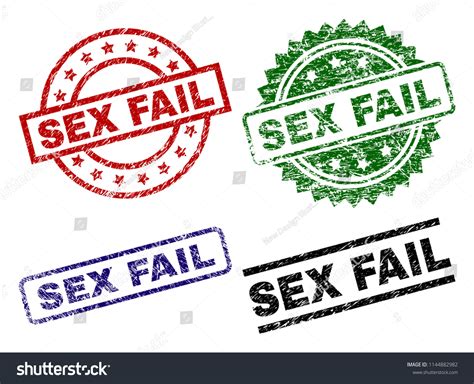 Sex Fail Seal Prints Damaged Texture Stock Vector Royalty Free