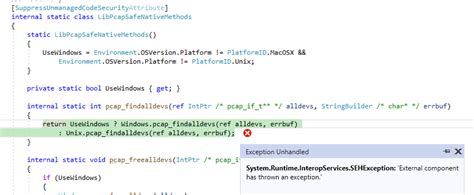 sehexception external component has thrown an exception · issue 85