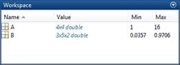 Workspace Variables Matlab Simulink