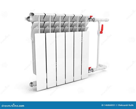 Heating White Radiator Isolated On White Background 3d Stock Illustration Illustration Of