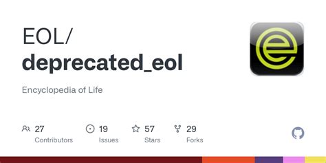 github eol deprecated eol encyclopedia of life