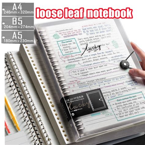 A5 B5 A4 Loose Leaf Notebook Grid Dotted Diary Notebook Detachable