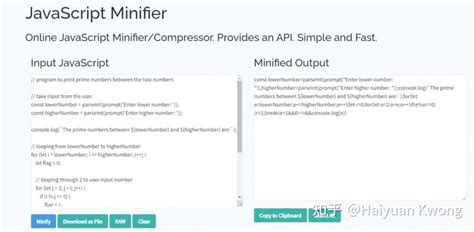 Javascript Minify Javascript