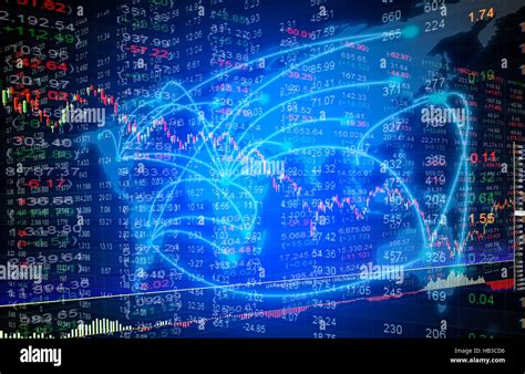 Graph Of Stock Market Data And Financial With Stock Analysis Indicator The View From Led Display