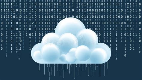 A Futuristic Digital Cloud Burst Binary Code Rain In A Minimalist Scene Showcasing The Flow Of