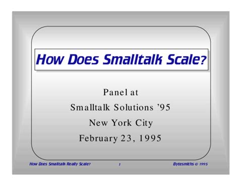 pdf how does smalltalk scale