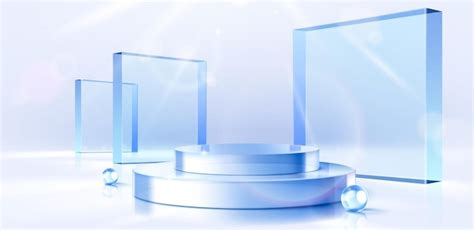Premium Vector 3d Glass Display Stand