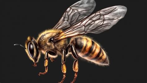 Vibrante Ilustración Del Generador De Ia De Una Abeja Muy Realista
