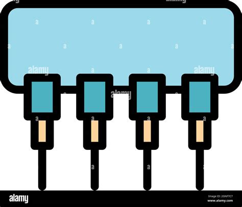 Resistor Device Icon Outline Resistor Device Vector Icon Color Flat Isolated Stock Vector Image