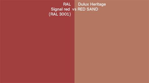 RAL Signal Red RAL Vs Dulux Heritage RED SAND Side By Side Comparison