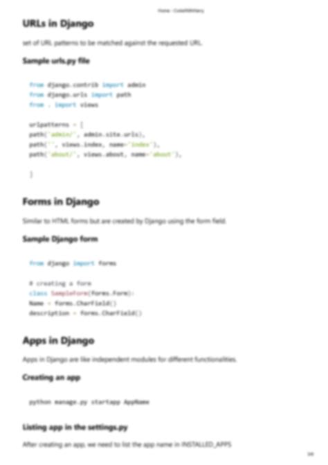 SOLUTION Django Cheatsheet Codewithharry Studypool