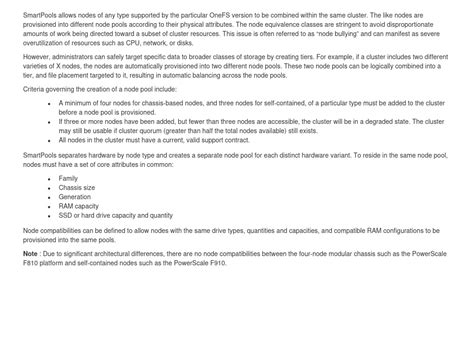 Node Compatibility And Equivalence Storage Tiering With Dell Powerscale Smartpools Dell