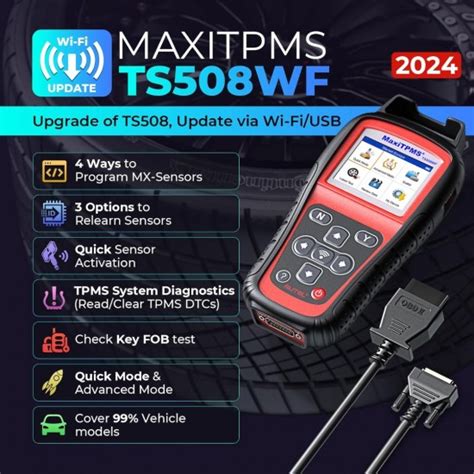 Уред за програмиране на Tpms Датчици Autel Maxitpms Ts508wf с безплатни доживотни ъпдейти