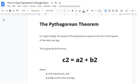 How to type exponents in Google Docs - OfficeBeginner