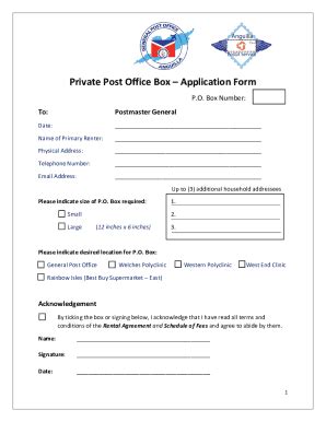 Fillable Online P O Box Application Form 2 Fax Email Print PdfFiller