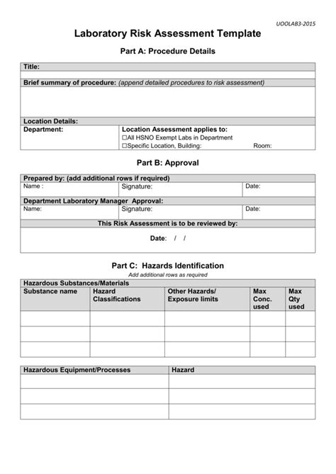 School Science Laboratory Risk Assessment At Darla Adkins Blog
