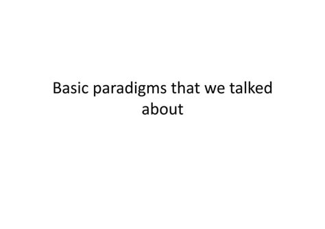 Basic Paradigms Pdf Science