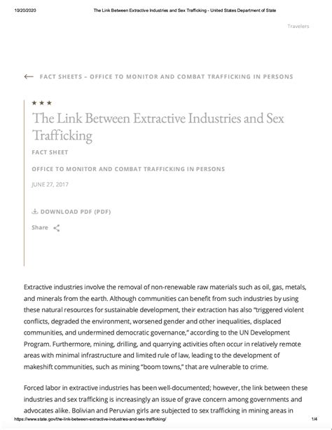 The Link Between Extractive Industries And Sex Trafficking Resolution