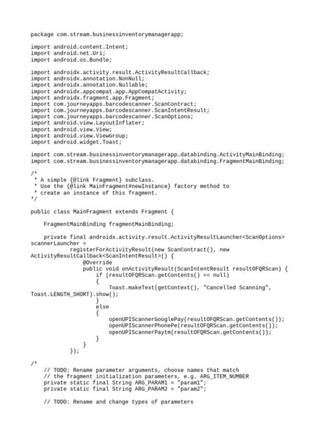 Mainfragment Java Pdf Parameter Computer Programming Method Computer Programming
