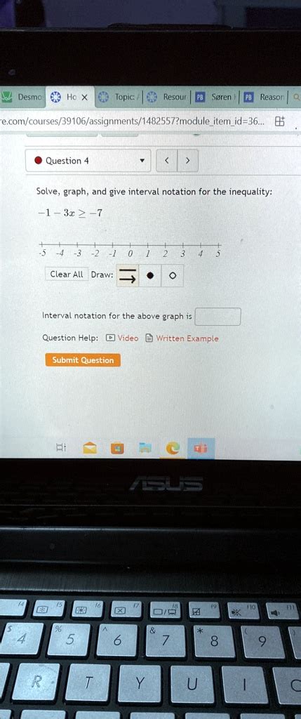 Solve Graph And Give Interval Notation For The Inequality 1 3x ≥ 7