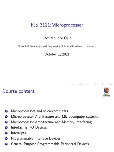 Lecture 1 Pdf Central Processing Unit Microprocessor
