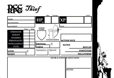 Nerdwerds Dungeon Crawl Classics Character Sheets