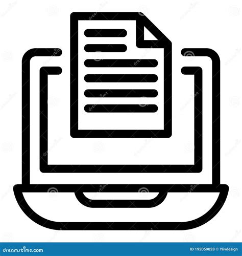 Laptop Secured Data Icon Outline Style Stock Vector Illustration Of
