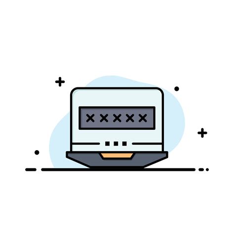 Laptop Computer Lock Security Business Flat Line Filled Icon Vector Banner Template 13148802