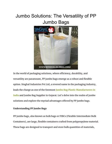 Ppt Jumbo Solutions The Versatility Of Pp Jumbo Bags Powerpoint Presentation Id 13051247