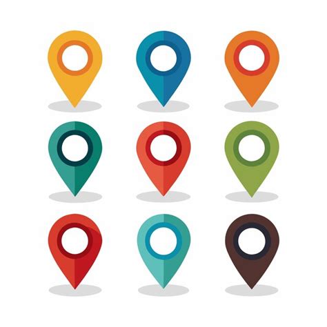 Colorful Map Marker Icons In A Grid Premium Ai Generated Vector