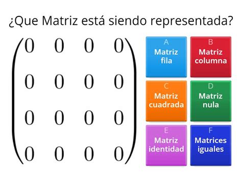 Tipos De Matrices Quiz