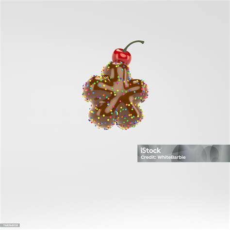 별표 기호입니다 흰색 배경에 고립 된 상단에 초콜릿 뿌리와 체리와 케이크 글꼴 0명에 대한 스톡 사진 및 기타 이미지 0명