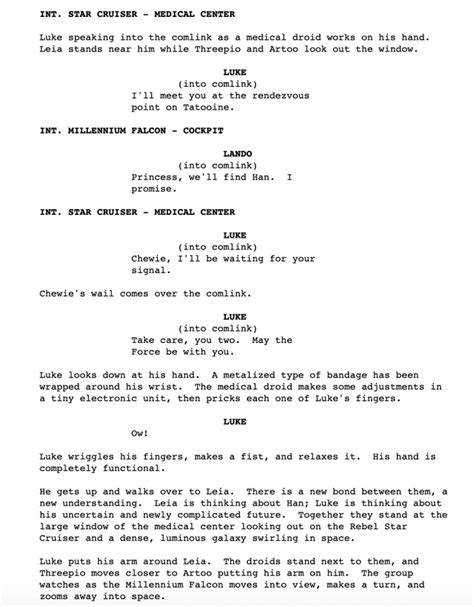 Read And Download The Empire Strikes Back Script Pdf No Film School