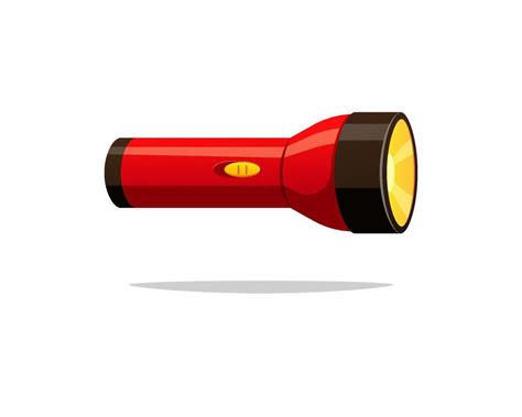 Red Flashlight Isolated On White Background 53965822 Vector Art At