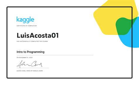 Luisacosta01 Completed The Intro To Programming Course On Kaggle