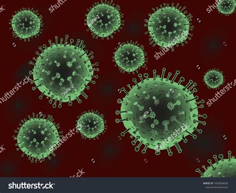 Virus Vector Drawing Illustration Bacteria Spreading Stock Vector