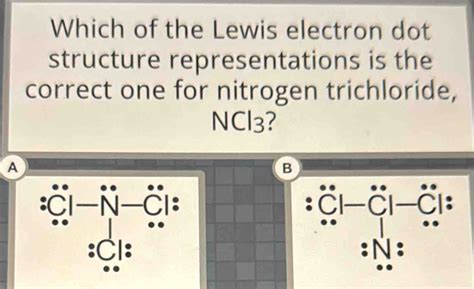 Solved Which Of The Lewis Electron Dot Structure Representations Is