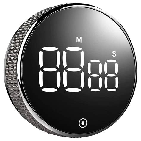 Magnetic Digital Smart Timer Rotation Countdown Timer Black Big W