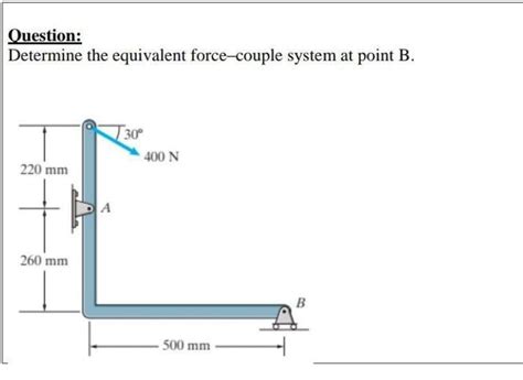 Solved Question Determine The Equivalent Force Couple