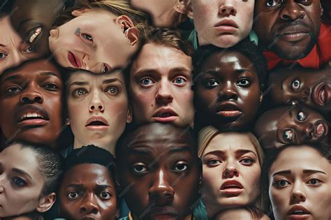 Premium Ai Image A Collage Of Diverse Faces Displaying A Range Of